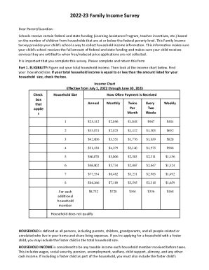 Fillable Online 22-23 Family Income Survey Fax Email Print - pdfFiller