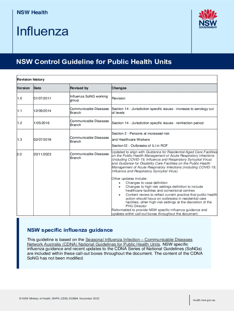 Fillable Online Influenza fact sheet - NSW Health Fax Email Print - pdfFiller