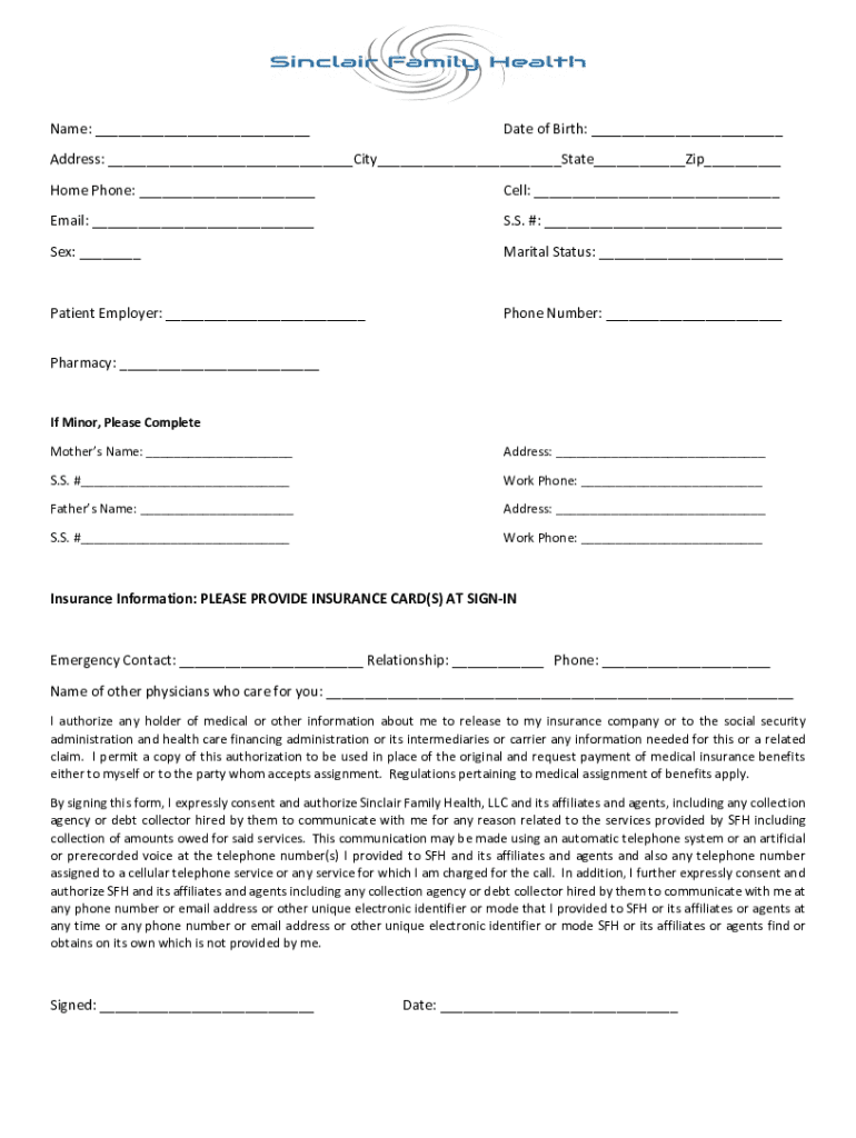 Fillable Online Outpatient Rehab Registration Form Fax Email Print ...