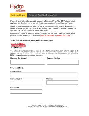 Fillable Online Regulated Price Plan Election Form - Alfred Fax Email ...