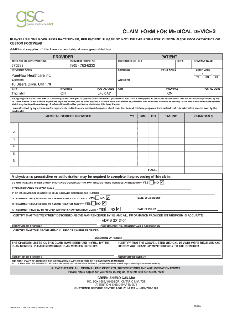 Fillable Online Claim Requirements for Custom Orthotics, Orthopedic ...