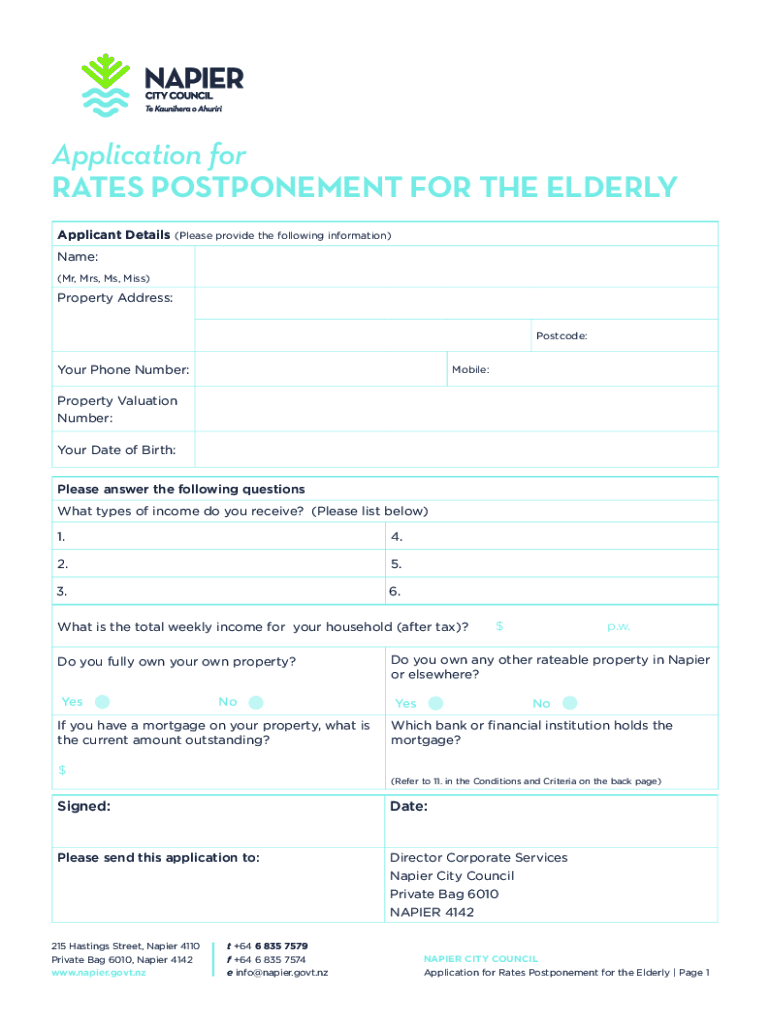 Fillable Online Postponement-of-rates-Application-form. ... Fax Email ...