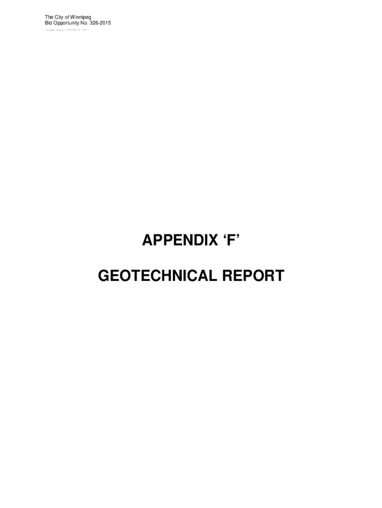 Fillable Online APPENDIX 'F' GEOTECHNICAL REPORT Fax Email Print - pdfFiller