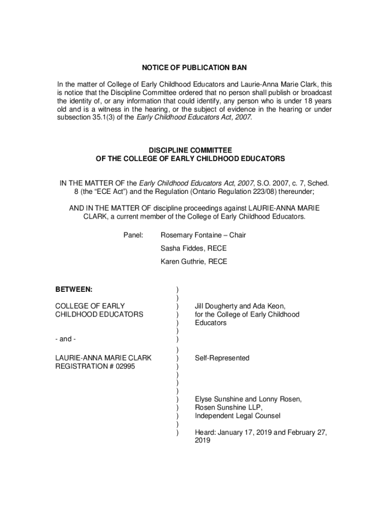 Fillable Online Notice of Publication Ban Fax Email Print - pdfFiller