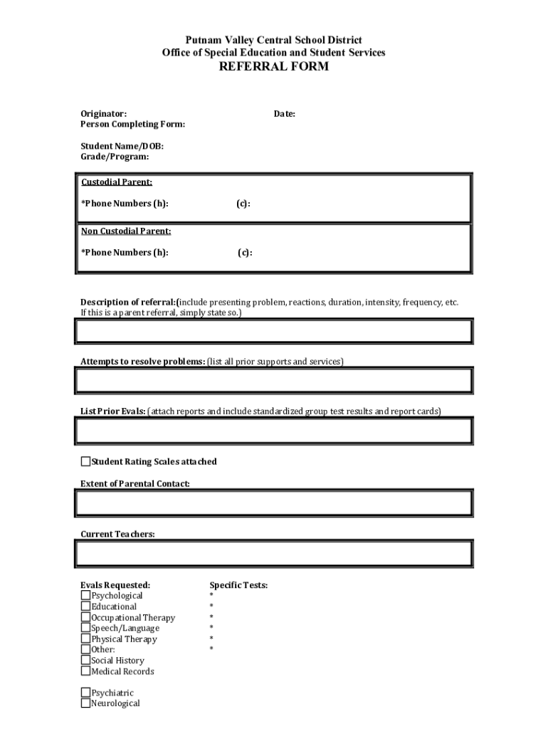 Fillable Online CSE Referral Form.doc Fax Email Print - pdfFiller