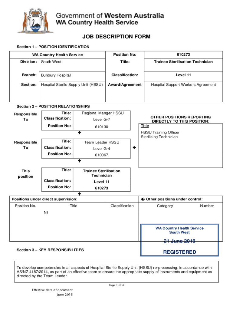 Fillable Online Position Classification Standard for Medical Supply Aide ... Fax Email Print ...
