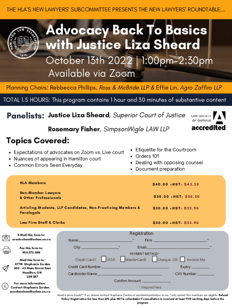 Fillable Online Advocacy Back To Basics with Justice Liza Sheard Fax ...