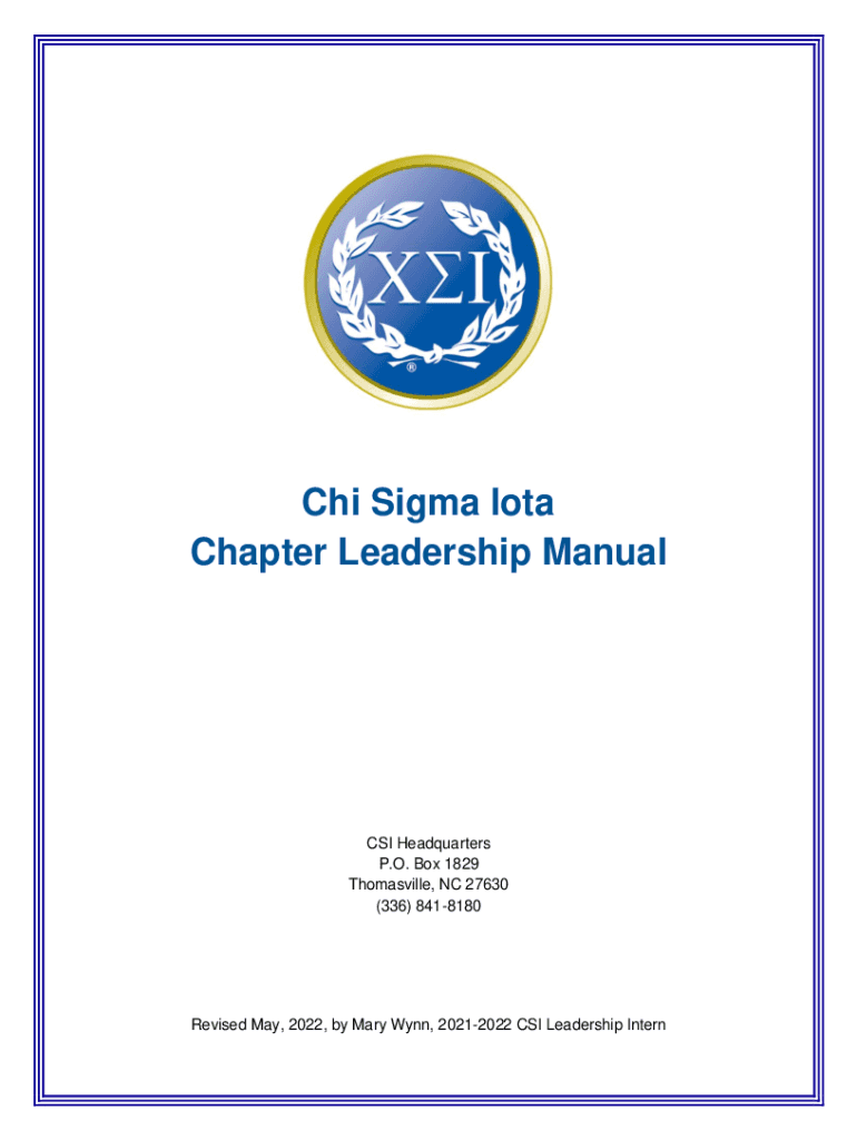 Fillable Online Guidelines for Chartering Chapters - Chi Sigma Iota Fax Email Print - pdfFiller