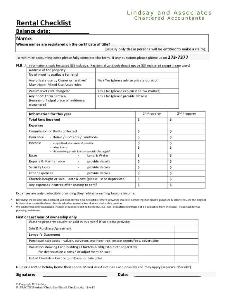 Fillable Online Rental Property Safety Inspection Checklist Fax Email ...