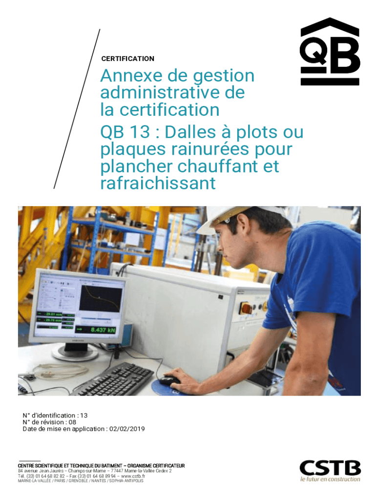 Remplissable En Ligne evaluation cstb Annexe de gestion administrative de la certification QB 13 ...