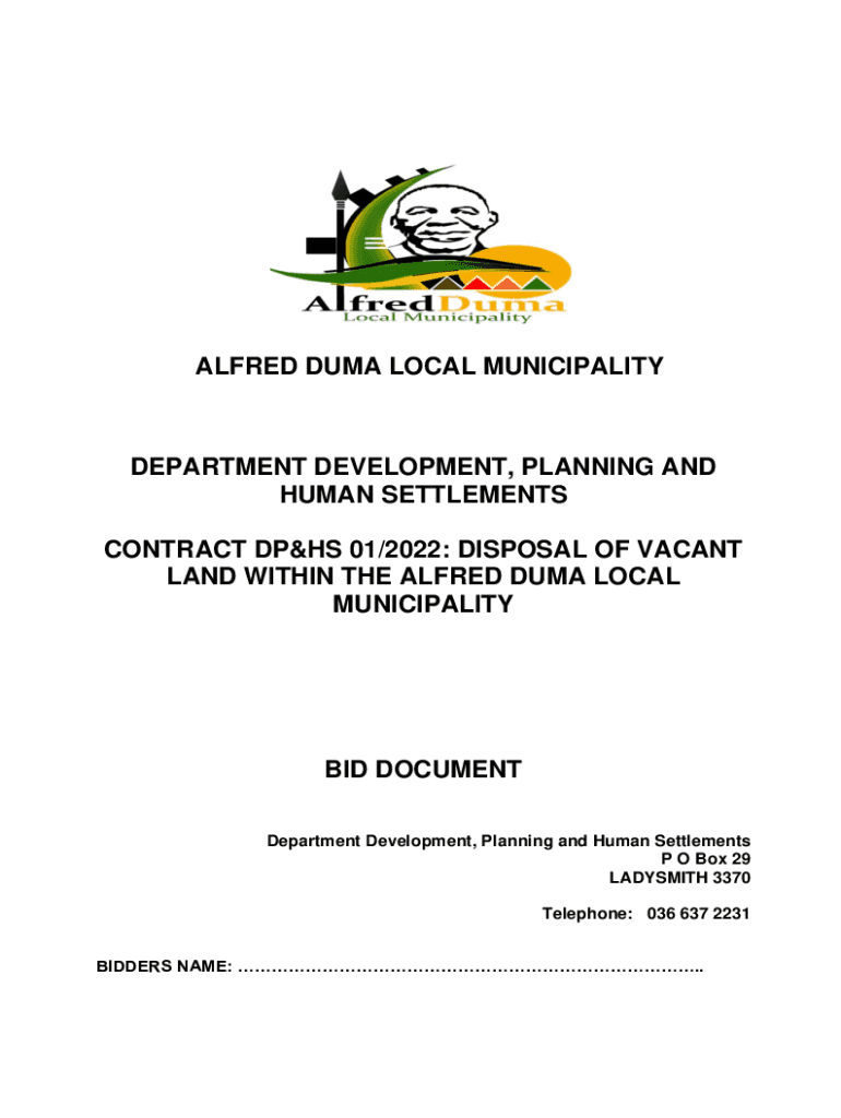 Fillable Online alfred duma local municipality department development ...