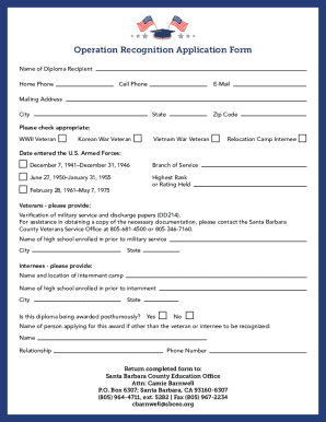 Fillable Online SCOE Operation Recognition Fact Sheet Fax Email Print ...
