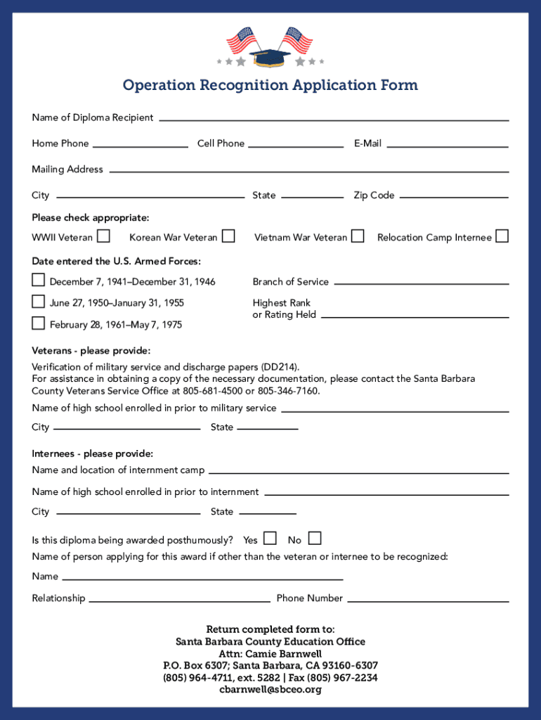 Fillable Online SCOE Operation Recognition Fact Sheet Fax Email Print - pdfFiller