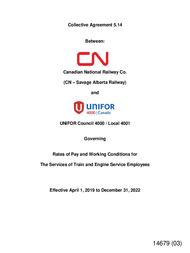 Fillable Online Unifor Local 4001 CN Agreement 5.14 Ratification Vote ...