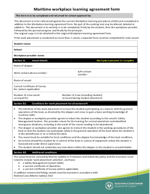 Fillable Online Maritime workplace learning form. Workplace learning ...