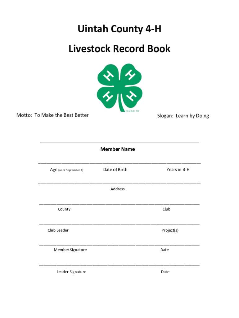 Fillable Online extension usu Fillable Online extension usu 4-H Junior Livestock Fax Email Print ...