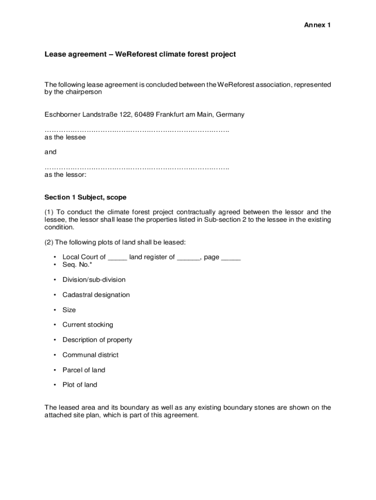 Fillable Online 'Lease agreement' approach to carbon offset markets ...