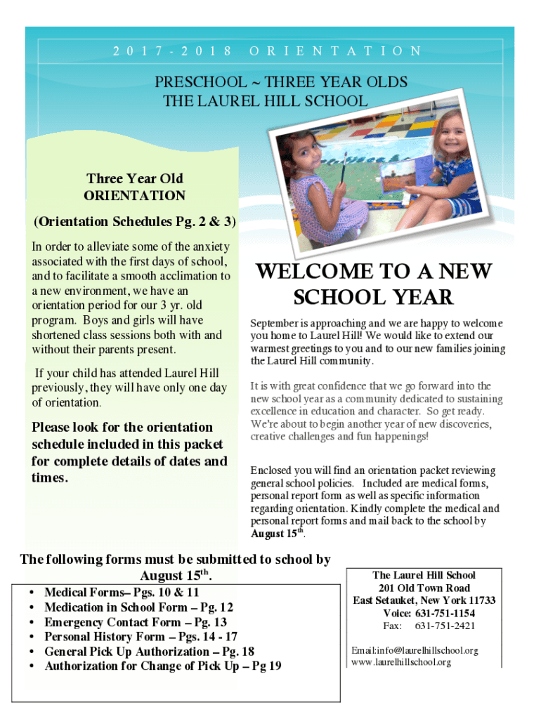 Fillable Online (Orientation Schedules Pg Fax Email Print - pdfFiller