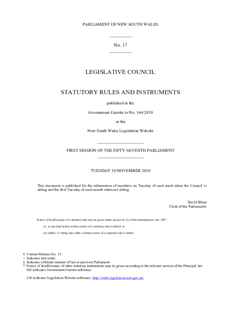 Fillable Online Notice of disallowance of a statutory rule may be given ...