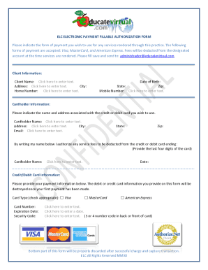 Fillable Online elc electronic payment fillable authorization form ...