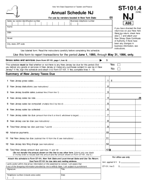 Fillable Online Form ST-101:2/09: New York State and Local Annual Sales ...