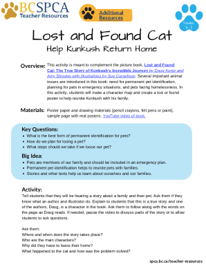 Fillable Online spca bc Lost and Found Cat: The True Story of Kunkush's ... Fax Email Print ...
