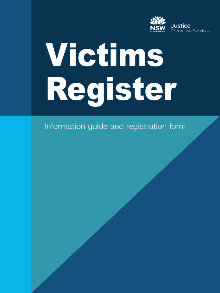Fillable Online Victims Register information guide and registration ...