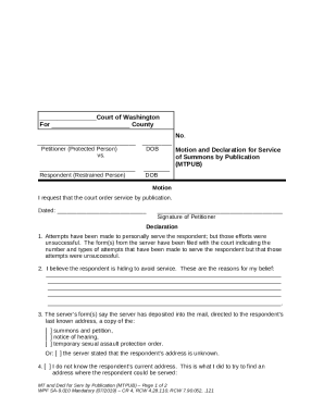 Motion and Declaration for Service of Summons by ... Doc Template ...