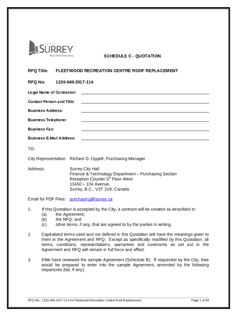 RFQ Title:FLEETWOOD RECREATION CENTRE ROOF REPLACEMENT Doc Template ...