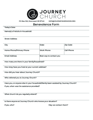 Fillable Online Journey Benevolence Form Main.pdf Fax Email Print ...