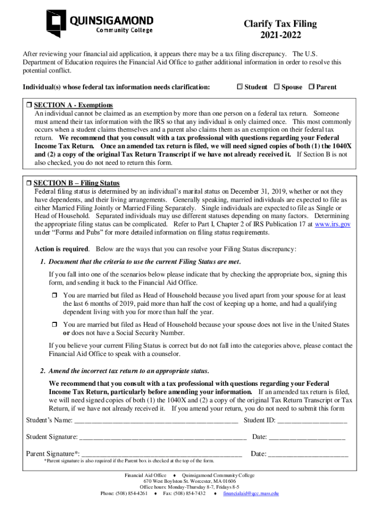 Fillable Online 610-861-4565 - CLARIFICATION OF TAX FILING STATUS Fax Email Print - pdfFiller