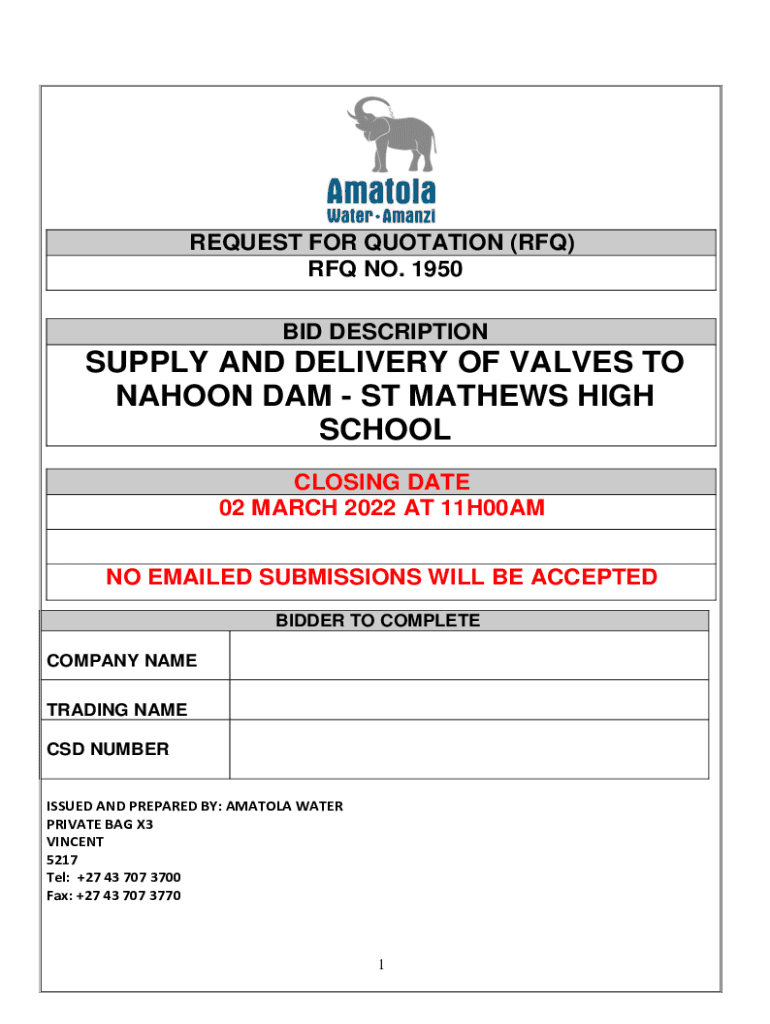 Fillable Online Notice of Request for Proposals as Bids Fax Email Print ...