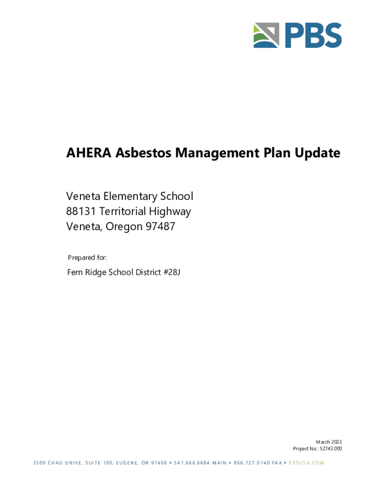 Fillable Online AHERA THREE-YEAR RE-INSPECTION - Connect Suite Fax ...