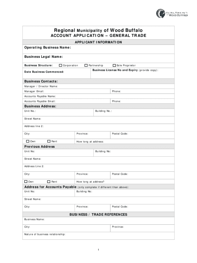 Fillable Online General Trade Account Application Form Fax Email Print ...