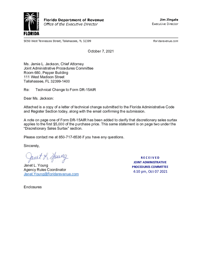 Fillable Online JAPC Technical Change Letter 12A-1.097 - Form DR ...