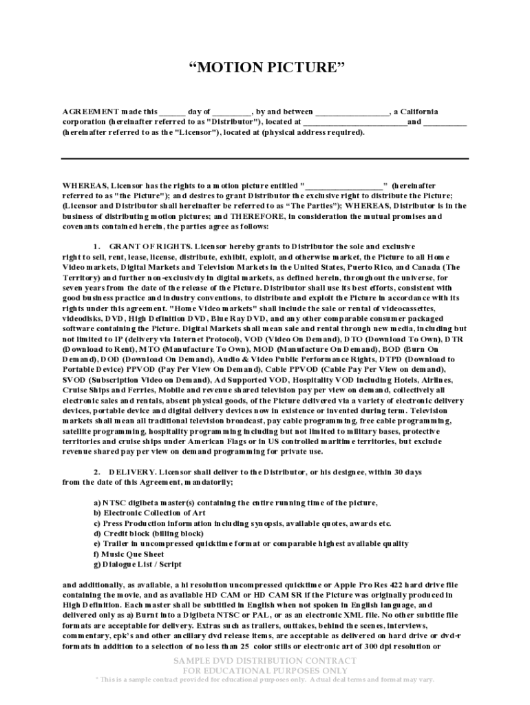 Fillable Online Basic Cable Television Agreement Fax Email Print ...