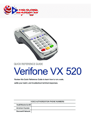 Fillable Online Quick Reference Guide Verifone Vx - Chase Payment ...