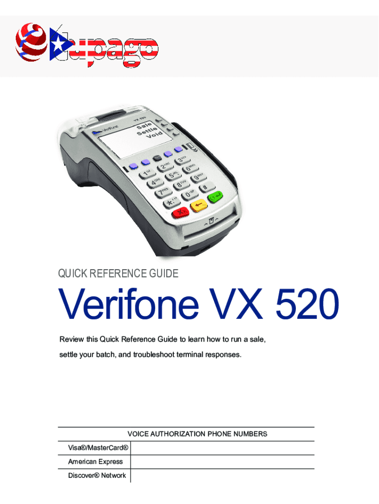 Fillable Online Quick Reference Guide Verifone Vx - Chase Payment Solutions Fax Email Print ...