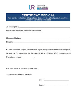 Remplissable En Ligne Le certificat mdical pour le sport Fax Email ...