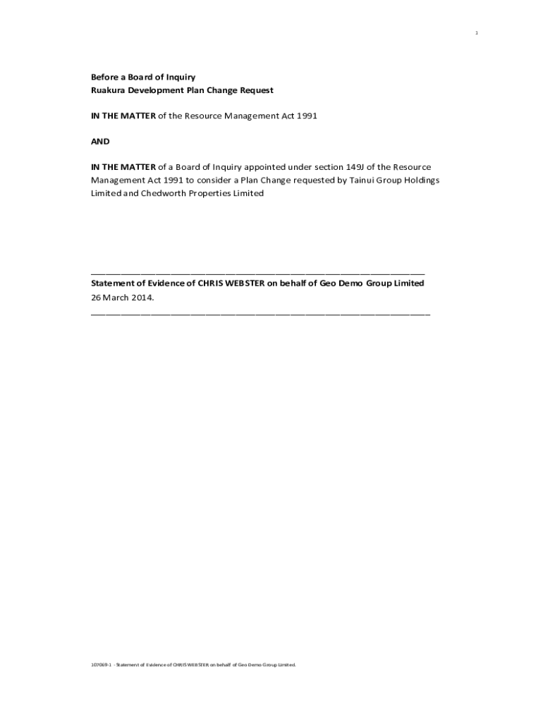 Fillable Online Statement of Evidence in Chief of JON WEBB on behalf of ...