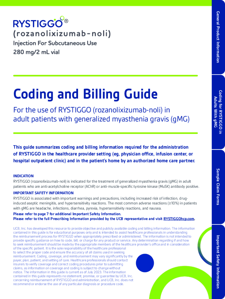 Fillable Online Coding & Billing Guide For The Use Of RYSTIGGO. Find ...