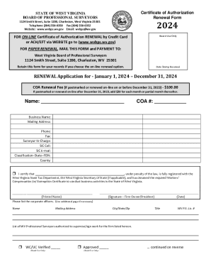 Fillable Online wvbps wv Certficate of Authorization Forms Fax Email ...