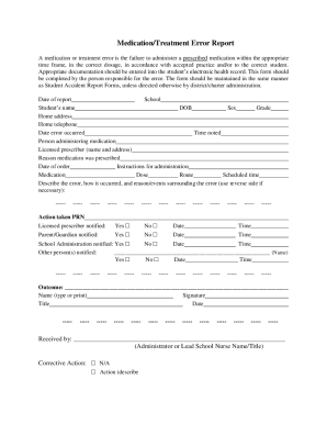 Fillable Online Good practice guide medication error recording coding ...