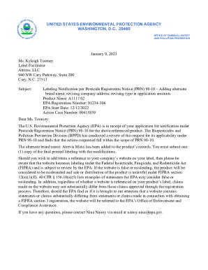 Fillable Online Labeling Notification per Pesticide Registration Notice ...