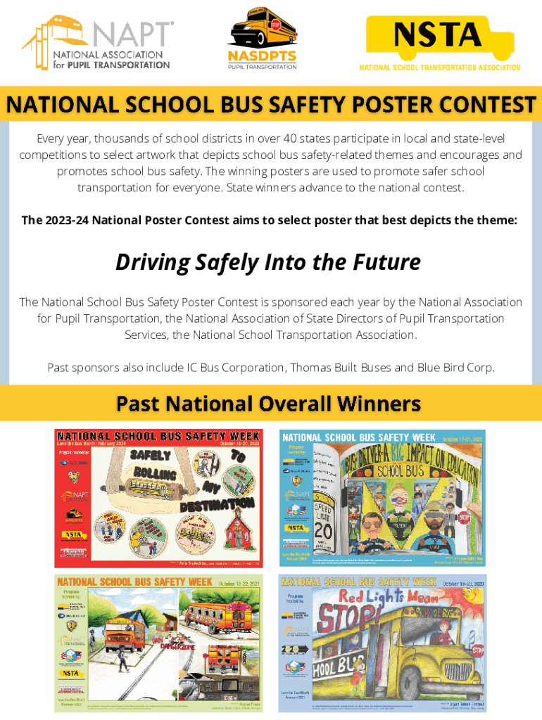 Fillable Online 2023-24 NATIONAL SCHOOL BUS SAFETY POSTER CONTEST Fax ...