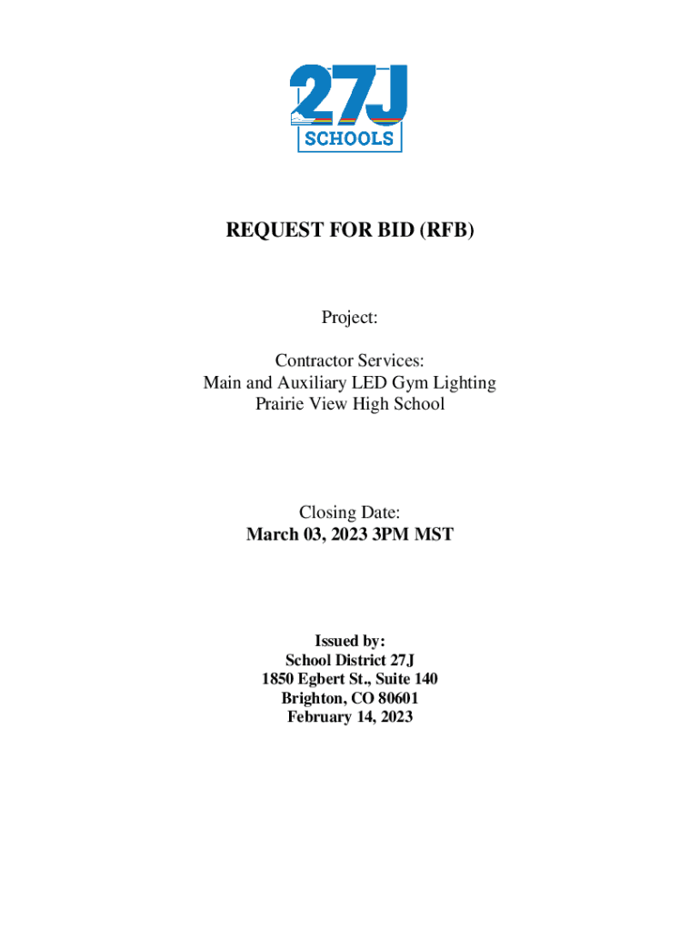 Fillable Online REQUEST FOR BID (RFB) - Brighton Fax Email Print ...