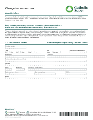 Fillable Online Changing or Stopping Your Coverage Fax Email Print ...