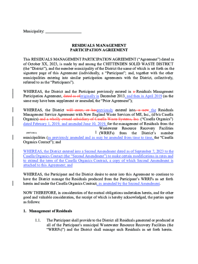 Fillable Online First Amendment to Residuals Agreement 4-13 (00004232 ...
