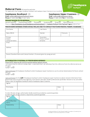 Fillable Online Referral Form All enquiries welcome Fax Email Print ...