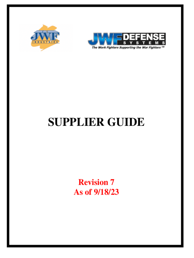 Fillable Online This Supplier Guide specifies the requirements for the ...